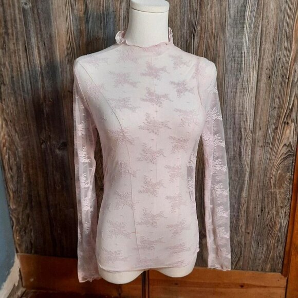 Unknown | Tops | Long Sleeve Small Light Lilac Seethrough Top | Poshmark